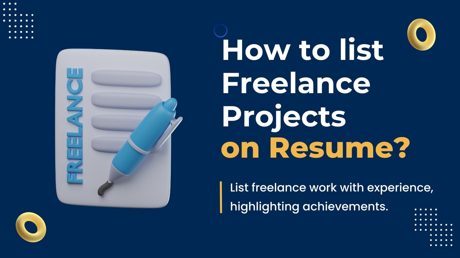 Freelance Work: List with experience, achievements | Karmix